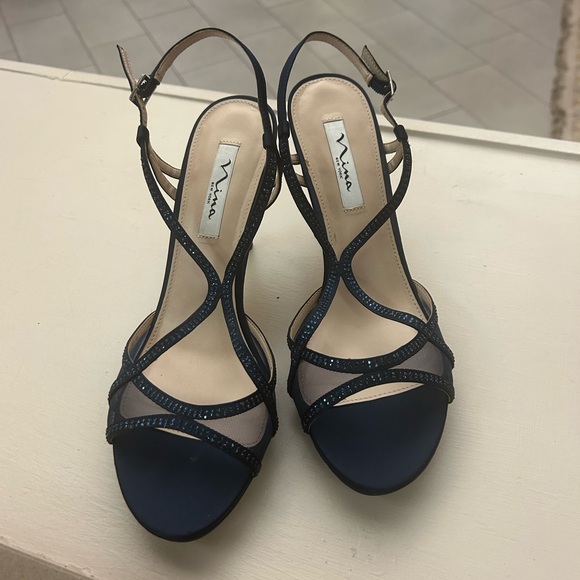 Nina | Shoes | Heels By Nina New York Navy Strappy Heels 1 Mno Flaws ...